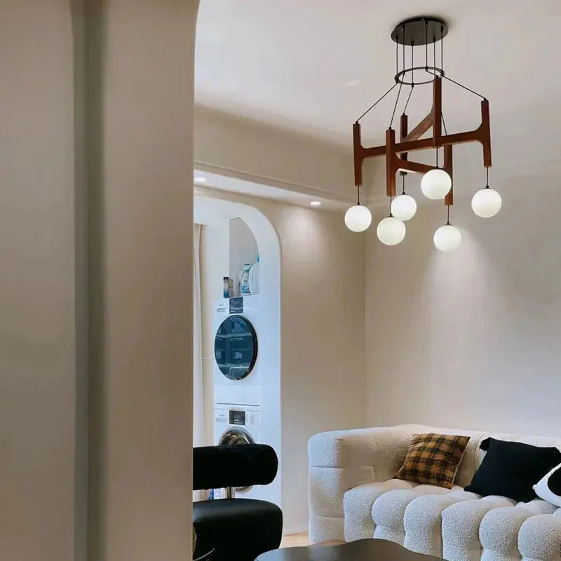 Classic Minimalist Wooden Pendant Chandelier Light – EMFURN