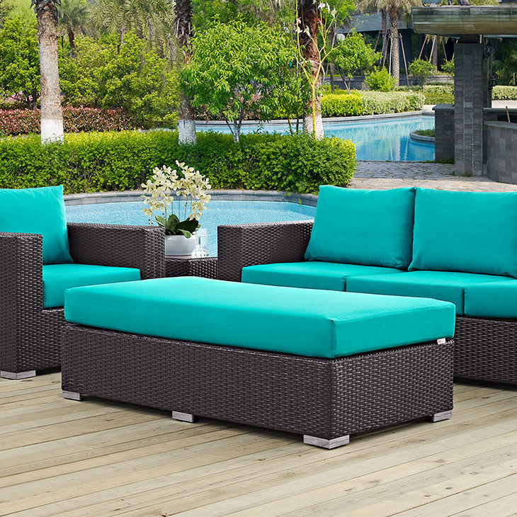 Berkeley Outdoor Patio Fabric Rectangle Ottoman – EMFURN