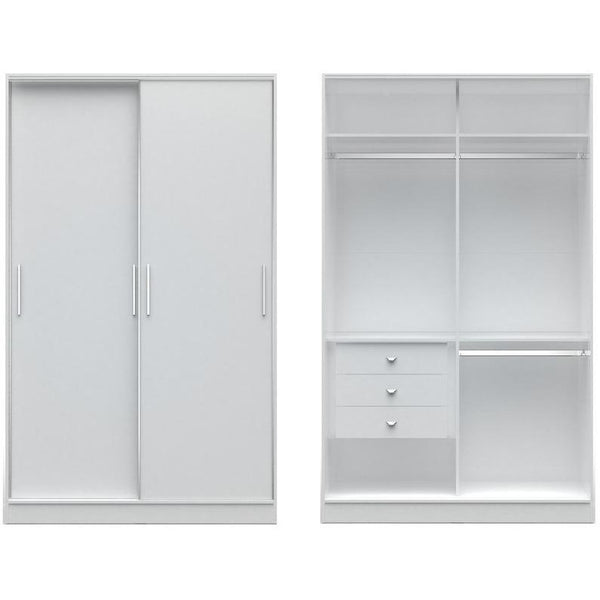 Chelsea 1.0 - 54.33 inch Wide Double Basic Wardrobe with 3 Drawers and ...
