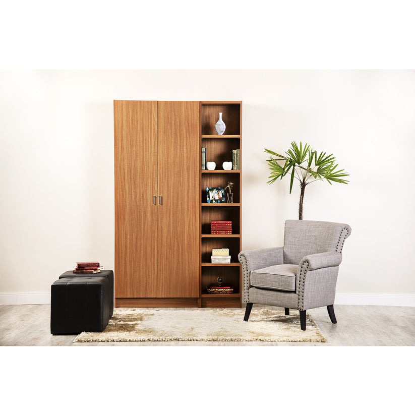 Greenwich 2 Piece Bookcase 12 Wide and Narrow Shelves with 2 Wide Door ...