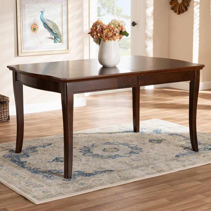 Ridge Walnut Brown Finished Extendable Dining Table