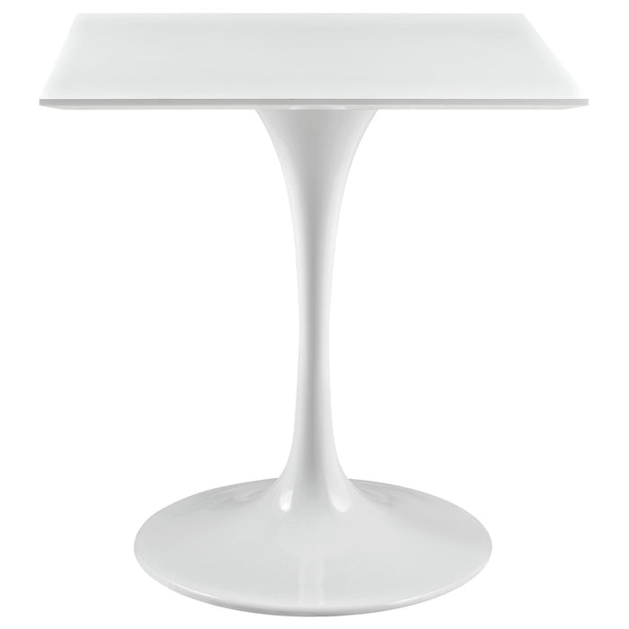 Tulip Style 28" Square White Top Dining Table
