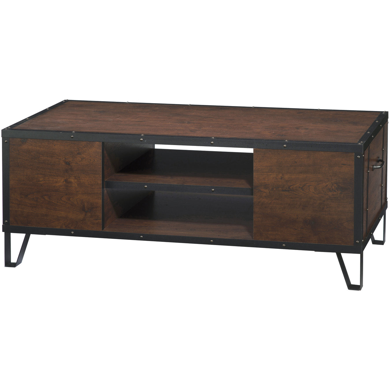 Fraser Industrial Storage Coffee Table in Vintage Walnut – EMFURN